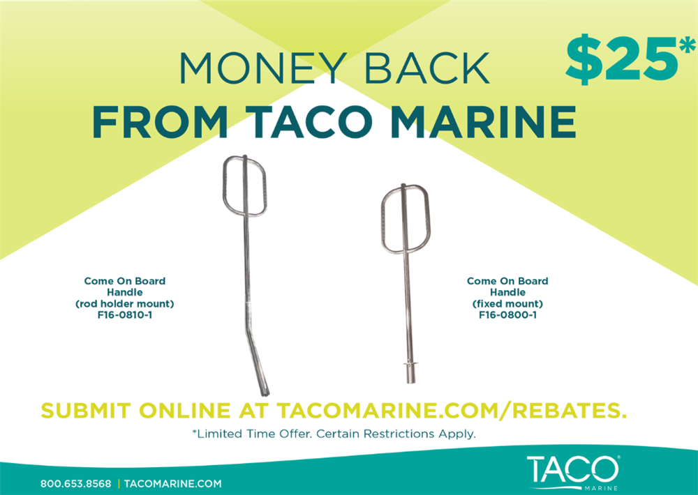 TACO Marine | 2023 ShadeFin and Come On Board Handle RebatesTACO Marine ...